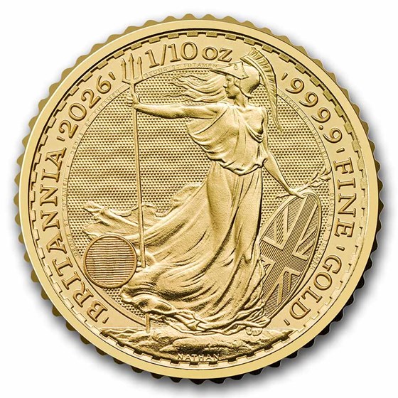 2026 1/10 oz Great Britain Britannia .9999 Gold BU Coin – Gold Silver ...